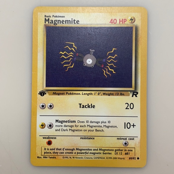 Pokemon | Other | Magnemite 682 First Edition Pokemon Tcg Card Team ...